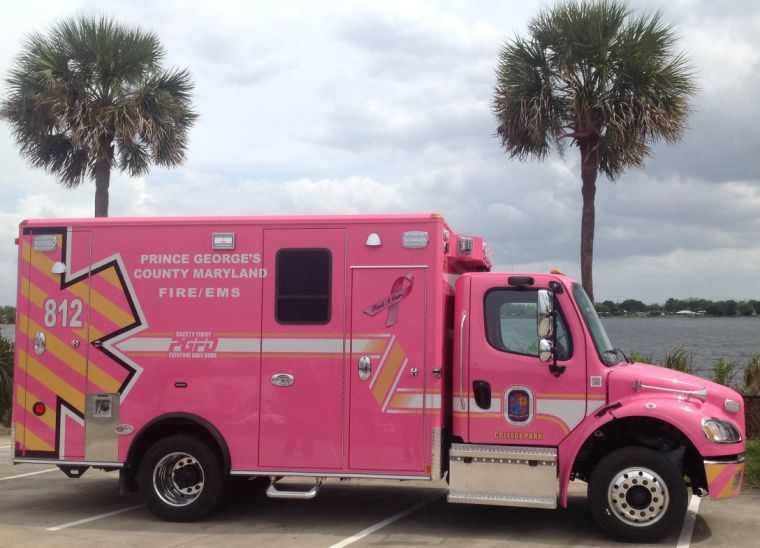 Breast cancer awareness ambulance - The Diamondback