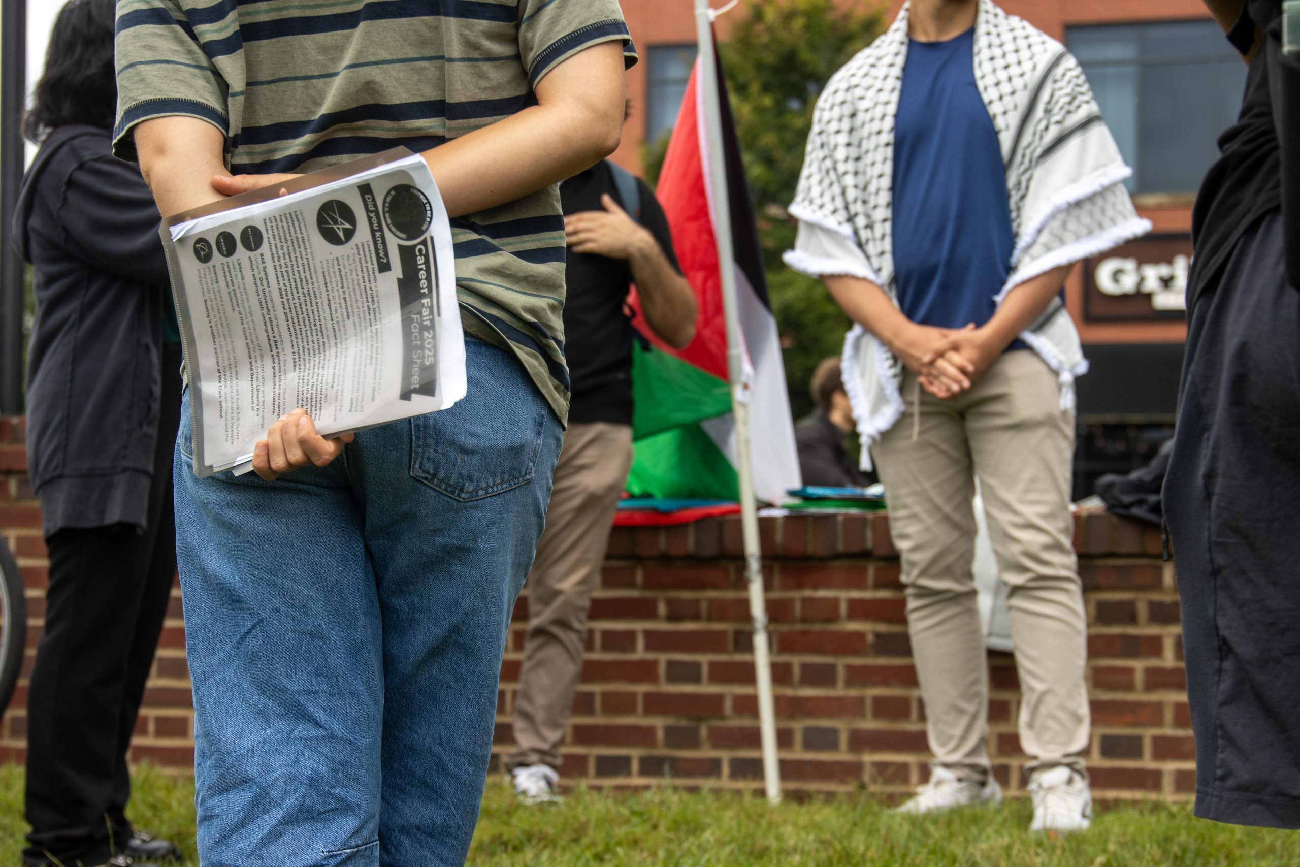 UMD students protest defense contractors attending STEM career fair